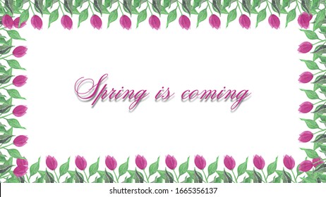 Spring Botanical Frame White Background Stock Illustration 1665356137 ...