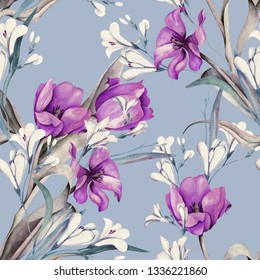 Spring Bouquet Seamless Pattern Hand Painted Stock Illustration 1311770870