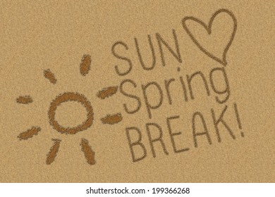 Spring Break Message Concept Sand Letters Stock Illustration 199366268 ...