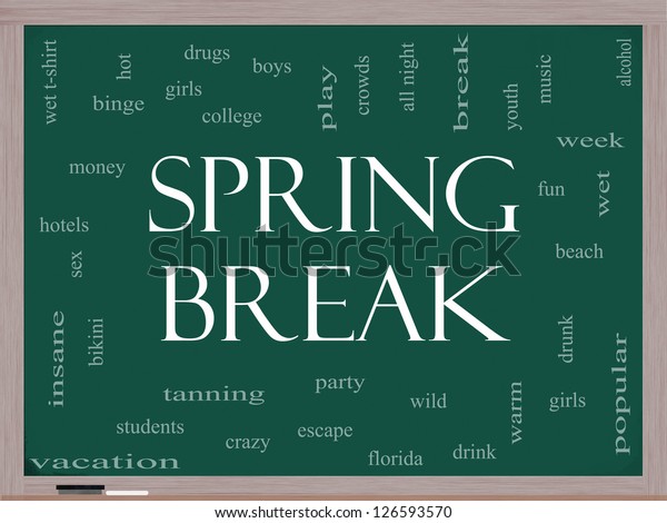 Spring Break Word Cloud Concept On Stock Illustration 126593570 ...