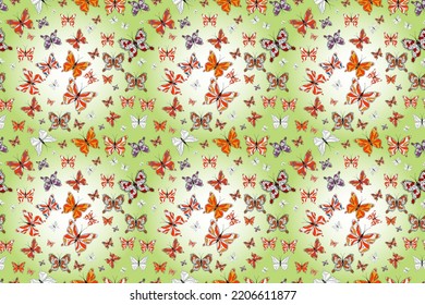 Spring Butterfly Cute Theme Repeating Insect Stock Illustration ...
