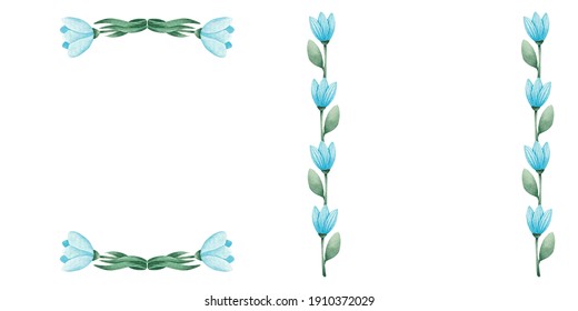 Spring Flower Border Frame Hand Drawn Stock Illustration 1910372029 ...