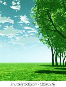Spring Scenery Stock Illustration 12598576 | Shutterstock