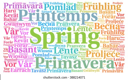 Spring Word Cloud Concept Different Languages Stock Illustration ...