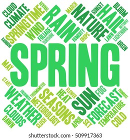 Spring Word Cloud Shape Square On Stock Illustration 509917363 ...