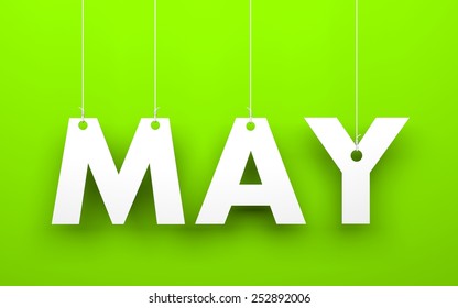 Spring Word Hanging On Strings: ilustrações stock 252892006 | Shutterstock