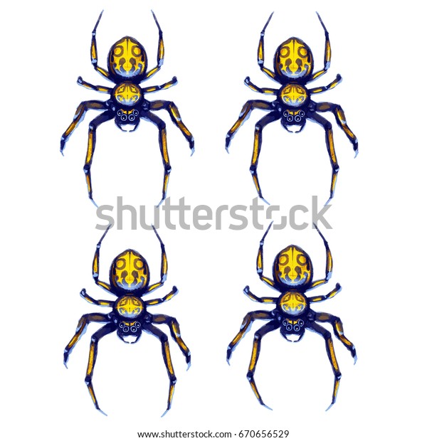 Sprite Sheet Crawling Spider Game Art Stock Illustration 670656529