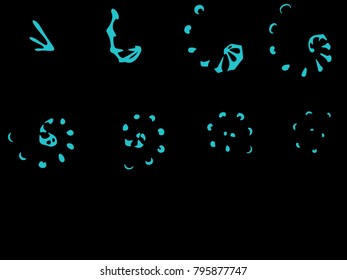 Vektor Stok Sprite Sheet Blue Orb Explosion Bubble (Tanpa Royalti ...