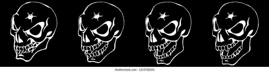 Sprite Sheets Skull Loops Ready Games Stock Illustration 1213720591