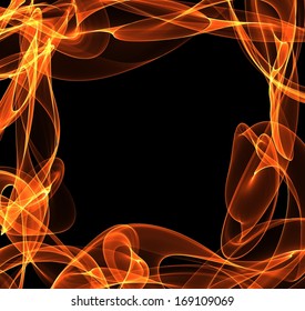 Square Abstract Fire Frame Copyspace Fire Stock Illustration 169109069 ...