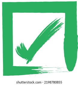 Square Border Mark Green Checkmark Green Stock Illustration 2198780855 ...