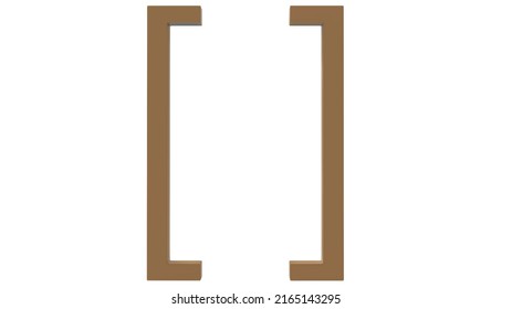Square Bracket 3d Brown Texture Symbol Stock Illustration 2165143295 ...