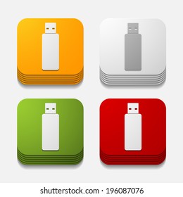 Square Button Usb Stock Illustration 196087076 | Shutterstock