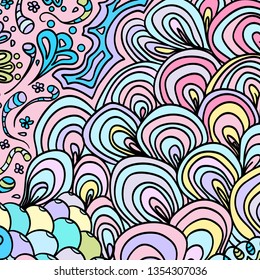 Square Colored Pattern Hand Drawn Mandala Stock Illustration 1354307036 ...