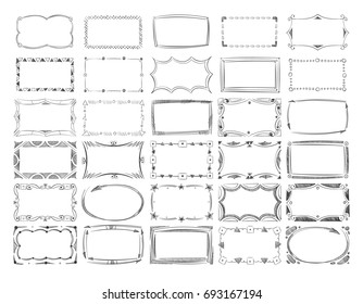 Simple Doodle Sketch Square Vector Frames Stock Vector (Royalty Free ...