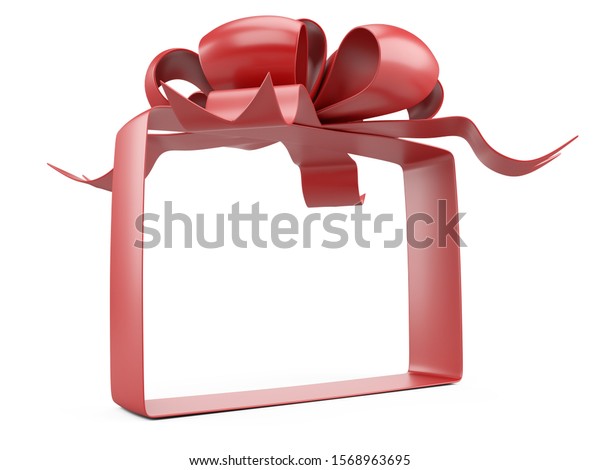 Square Frame Ribbons Red Bow On Stock Illustration 1568963695