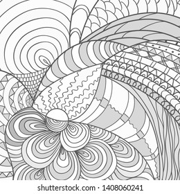 Square Intricate Pattern Hand Drawn Mandala: ilustración de stock ...