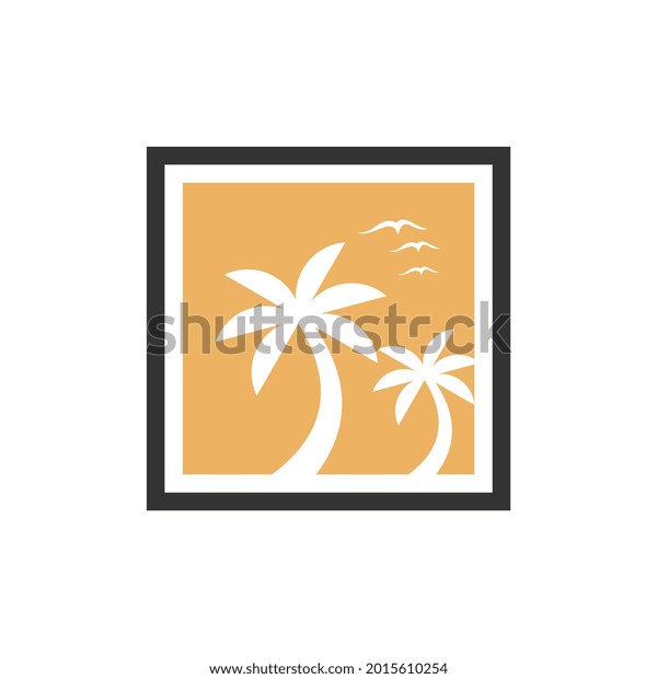 Square Palm Tree Frame Logo Stock Illustration 2015610254 | Shutterstock