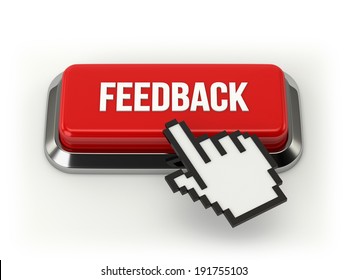 Square Red Feedback Button Metallic Border Stock Illustration 191755103 ...