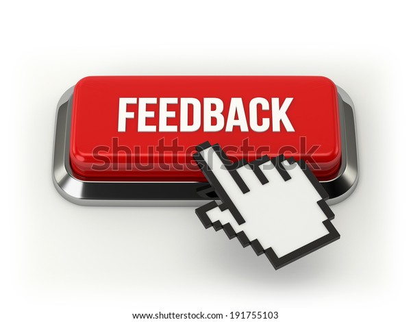 Square Red Feedback Button Metallic Border Stock Illustration 191755103 ...
