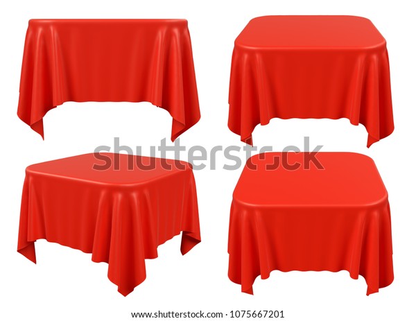 Square Red Table Cloth Rounded Corners Stock Illustration 1075667201 ...
