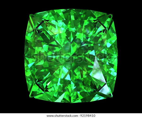Square Shape Emerald On Black Background Stock Illustration 92198410 ...