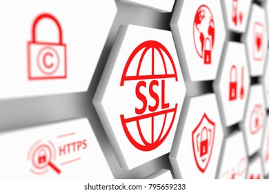 Ssl Concept Cell Blurred Background 3d Stock Illustration 795659233 ...