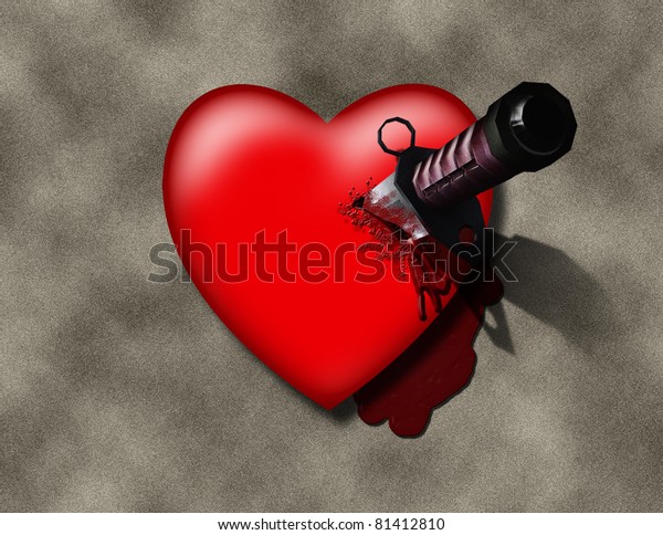 Stabbed Heart Stock Illustration 81412810