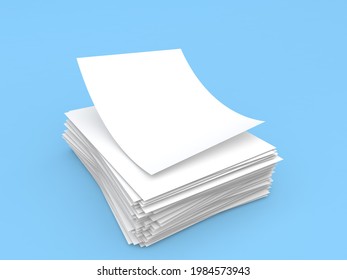 Stack A4 Paper On Blue Background Stock Illustration 1984573943 ...