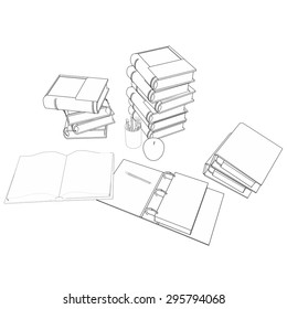 Stack Books Open Book Open Binder Stock Illustration 295794068 ...
