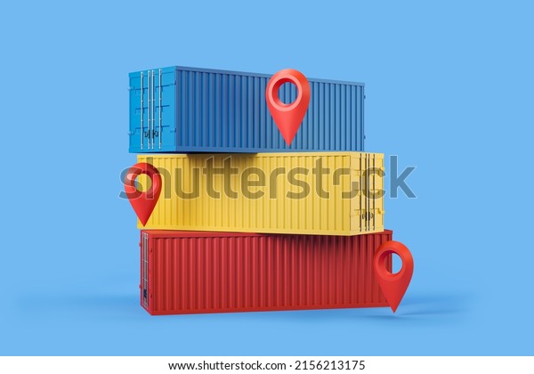 Stack Closed Colorful Containers Light Blue Stock Illustration ...