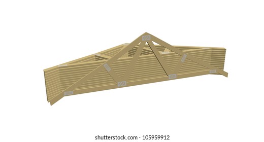 Stack Engineered Roof Trusses Ready Placement Stock Illustration ...