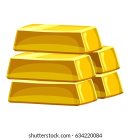 Stack Gold Bars Icon Cartoon Illustration: ilustración de stock ...
