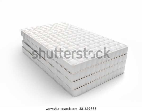 Stack Mattresses Isolated On White Background Stock Illustration ...