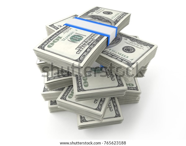 Stack Money Isolated On White Background Stock Illustration 765623188 ...