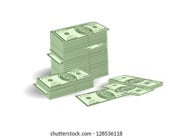 Stack Money Vector Illustration 스톡 일러스트 128536118 | Shutterstock