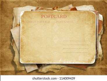 Stack Old Papers Postcard Photo Text Stock Illustration 114009439 ...