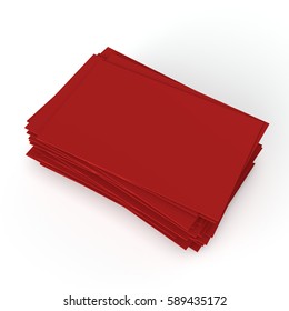 Stack Red Blank Name Cards Isolated Stock Illustration 589435178 ...