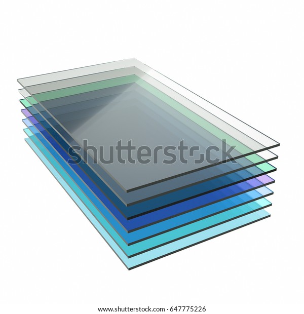Stack Seven Glass Plastic Polymer Sheets Stock Illustration 647775226 ...