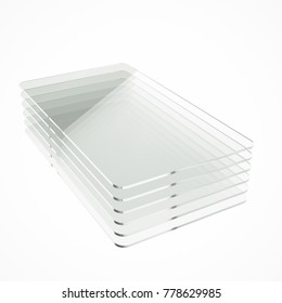Stack Six Clear Colorless Glass Plastic Stock Illustration 778629985 ...