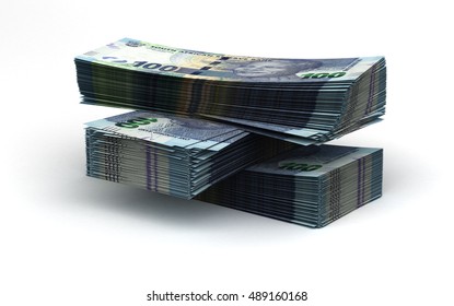 Stack South African Rand 3d Rendering Stock Illustration 489160168 ...