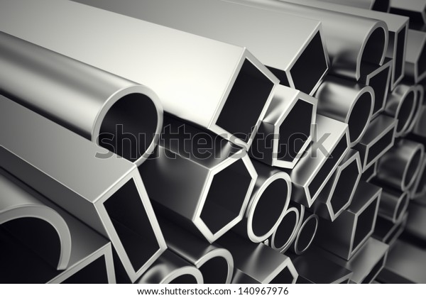 Stack Steel Profiles Different Shapes They Stock Illustration 140967976