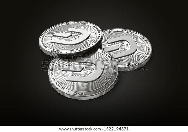 Stack Three Silver Dash Coins 2019 Stock Illustration 1522194371 ...