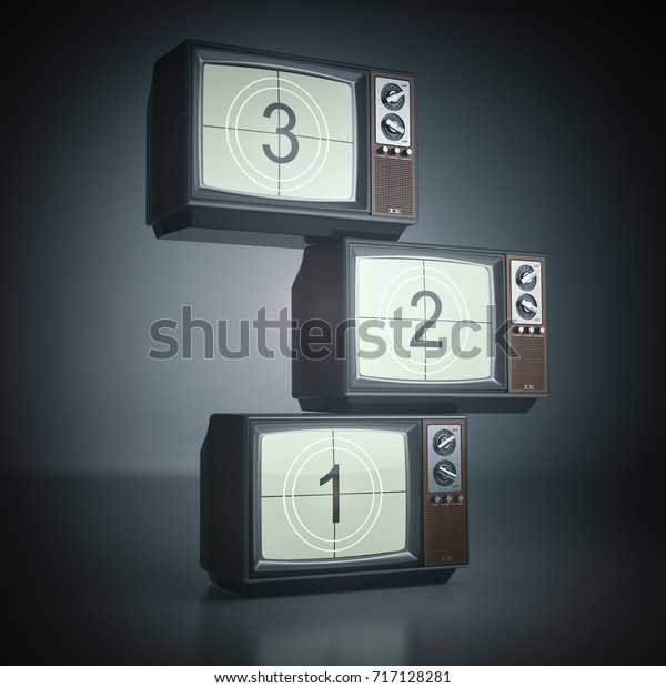 Stack Vintage Tv Set Television Background Stock Illustration 717128281 ...
