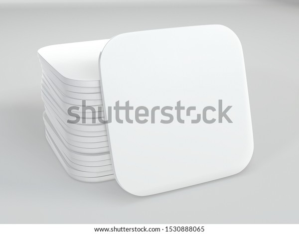 Stack White Square Coasters Mock Template Stock Illustration 1530888065 ...