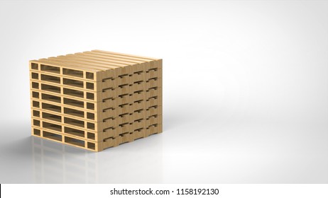 Stacked Pallets Left 3d Rendering Stock Illustration 1158192130 ...