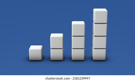 Stacked White Blocks Graph Rising Right Stock Illustration 2181239997 ...