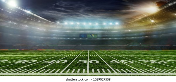Stadium Evening Full Light Before Match Stock Illustration 1029027559 ...