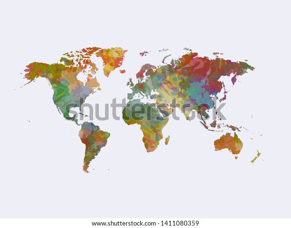 Stain Map World Stock Illustration 1411080359