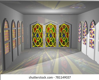 Stained Glass Window 3d Rendering Stock Illustration 781149037 ...